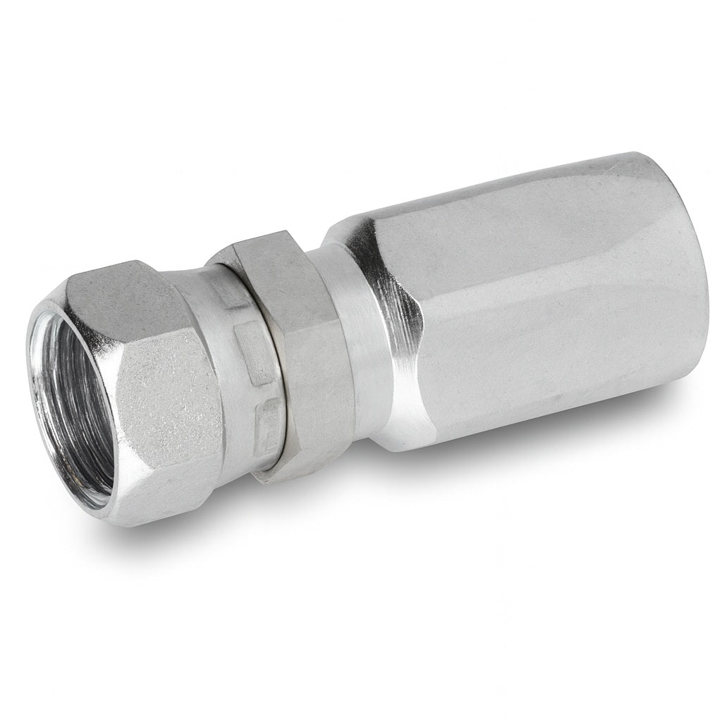 100R7 Reusable Hydraulic Fitting (3/8" Hose x 3/8" Female JIC)