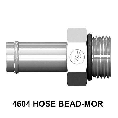 4604 BEADED HOSE BARB STEEL MOR
